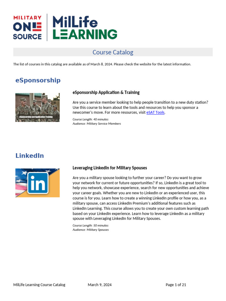Millife Learning Course Catalog | PDF | Career & Growth
