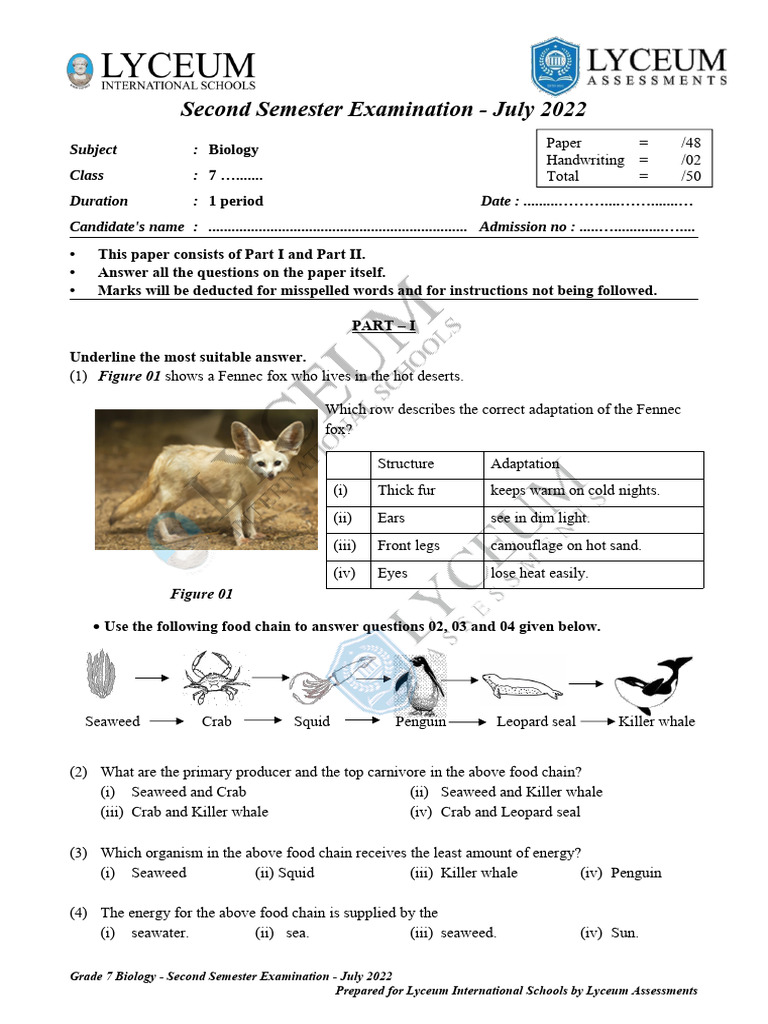 Grade 7 Biology | PDF | Ozone Depletion | Chlorofluorocarbon