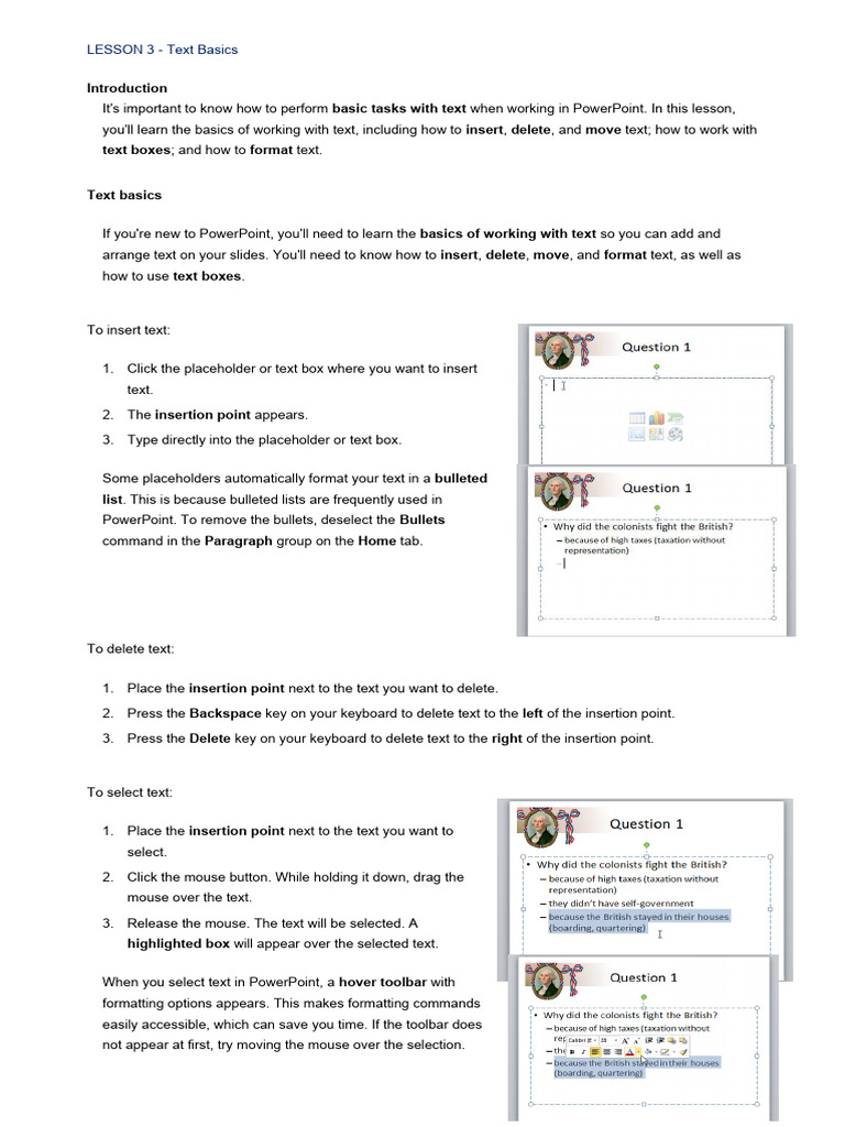 Lesson 3 | PDF | Point And Click | Cursor (User Interface)