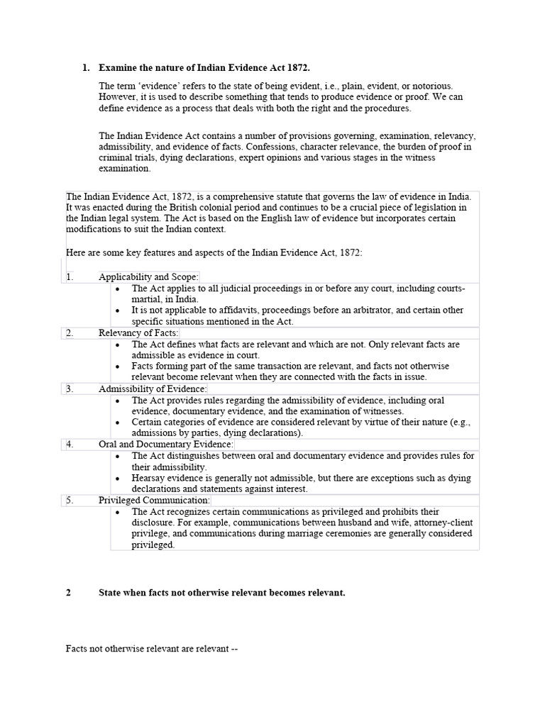 Evidence 5m | PDF | Evidence (Law) | Confession (Law)