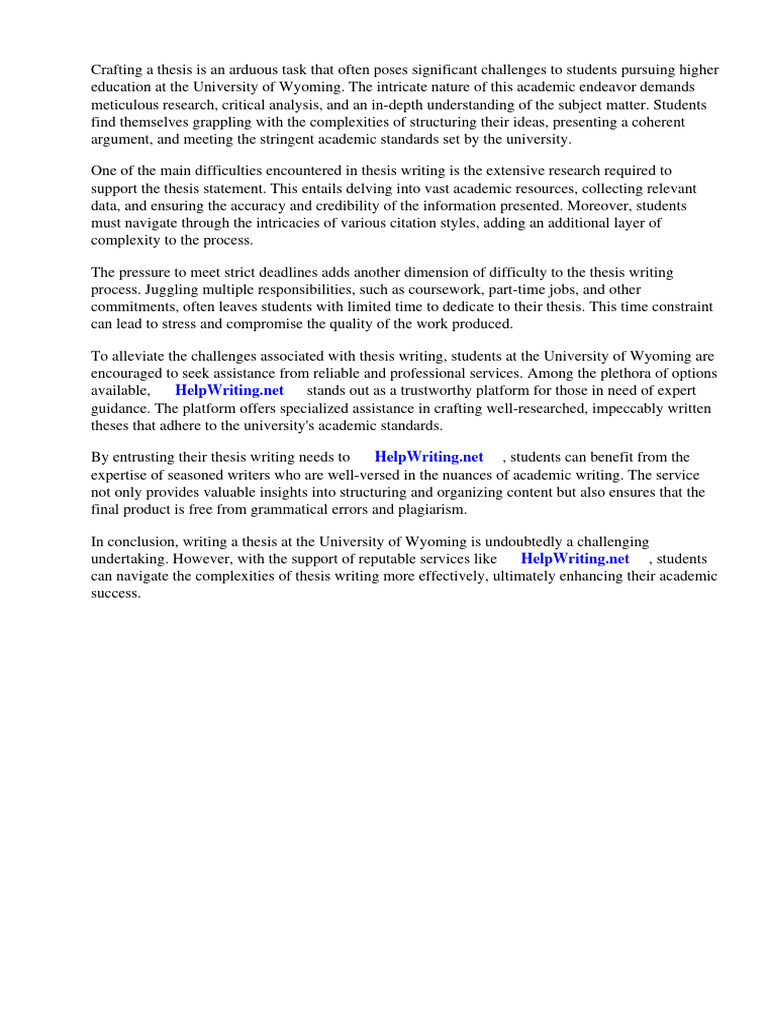 Thesis University of Wyoming | PDF