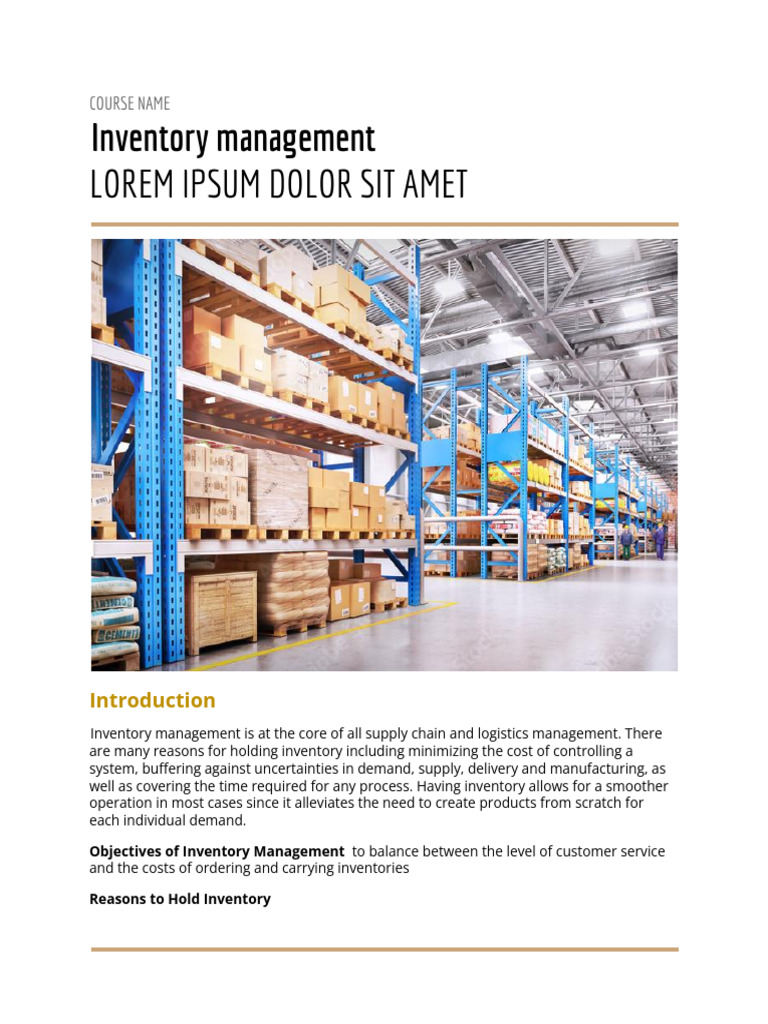 Inventory Management | Download Free PDF | Inventory | Cost