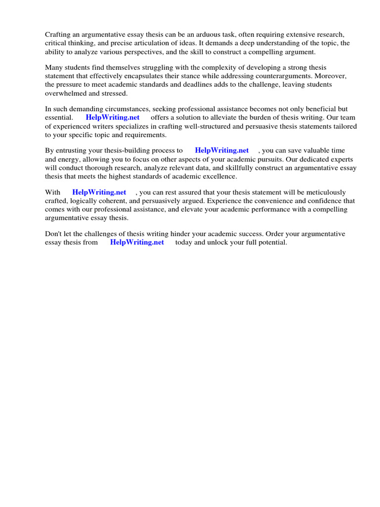 Argumentative Essay Thesis Builder | PDF | Essays | Argument
