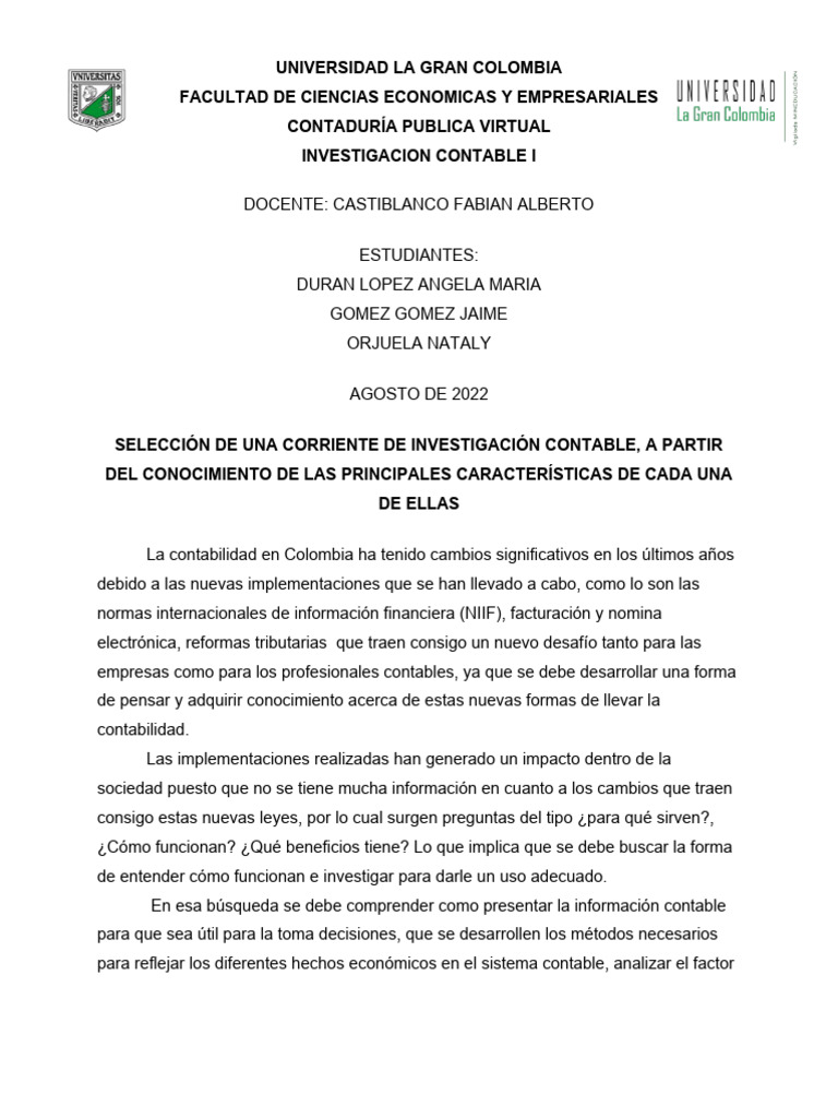 M3 Investigación Contable I | PDF