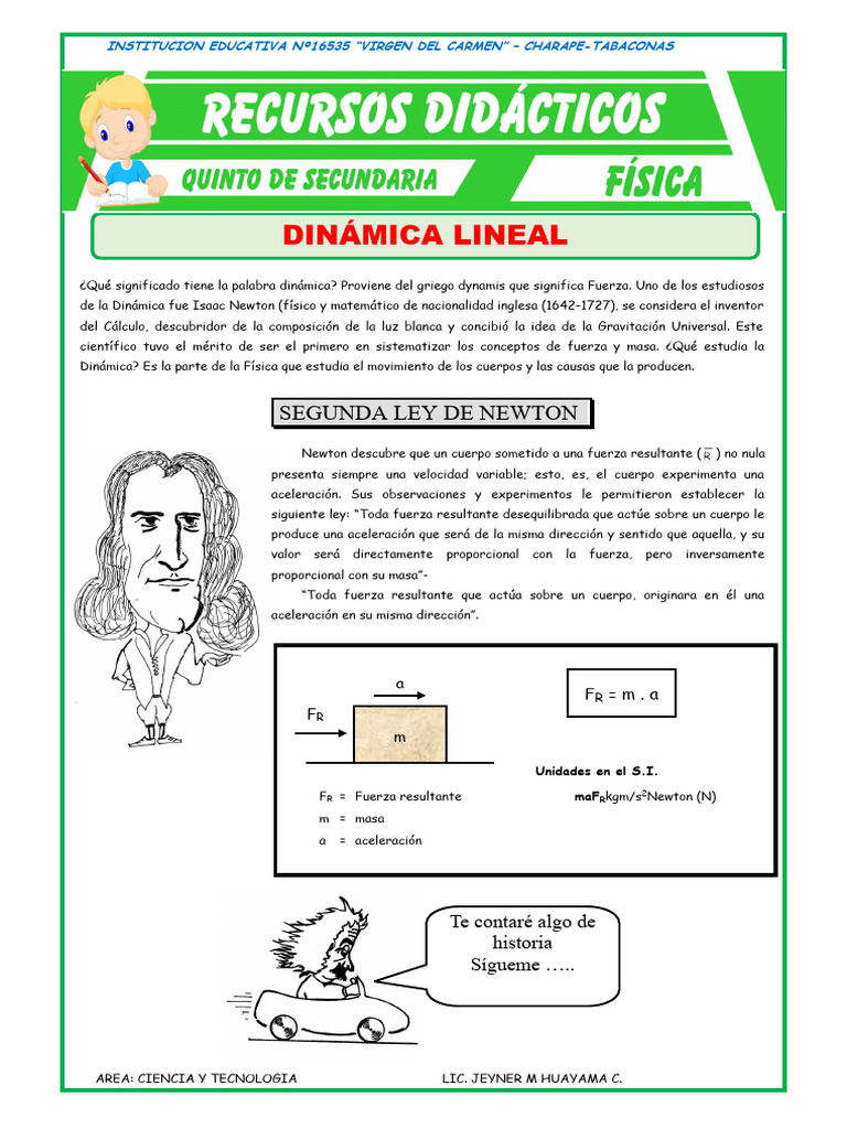 Dinámica y Segunda Ley de Newton | PDF | Fuerza | Las leyes del ...