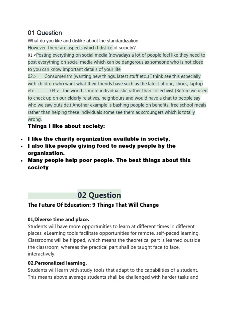 01 Question | PDF | Curriculum | Learning