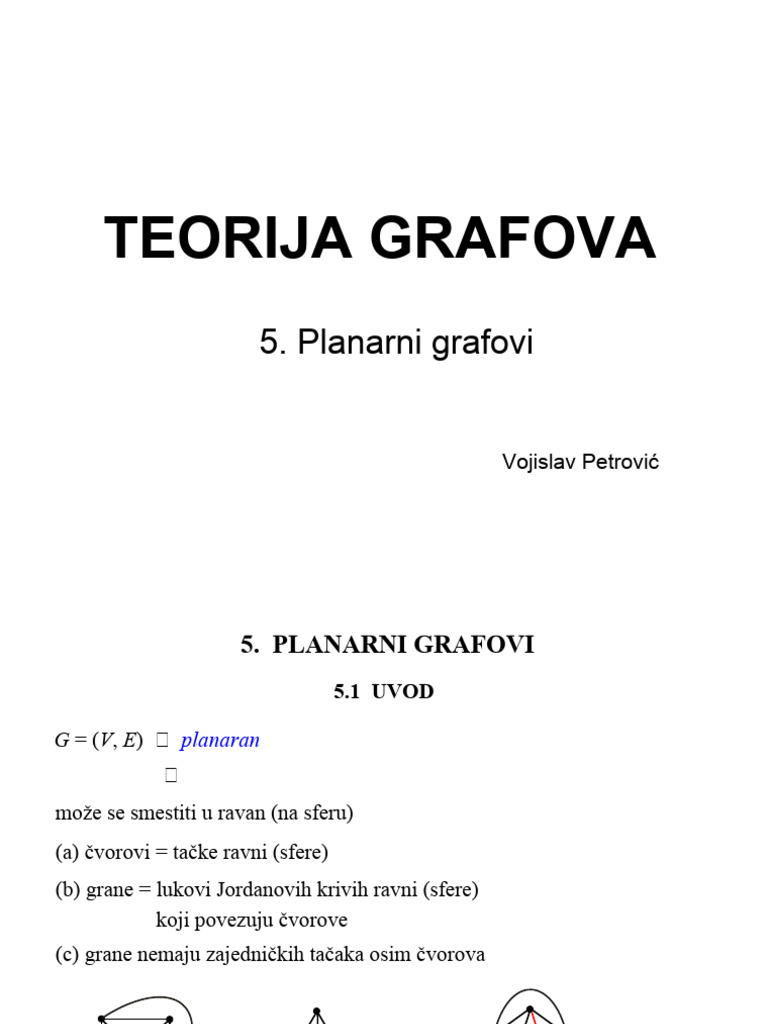 TeGraf 5 Planarni Grafovi | PDF
