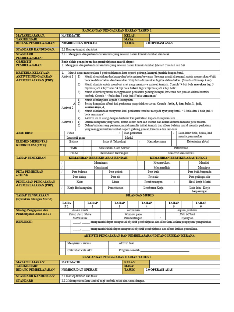 Operasi Asas (THN1) | PDF