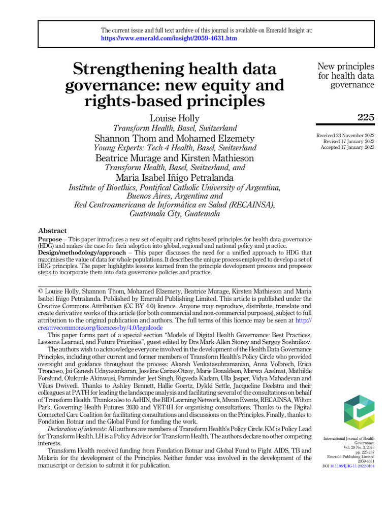 10 1108 - Ijhg 11 2022 0104 | PDF | Governance | Health System