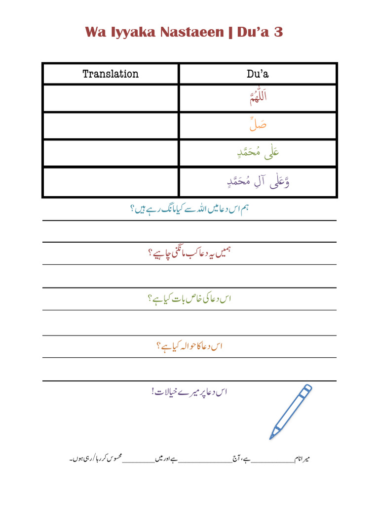 Wa Iyyaka Nastaeen - Dua 3 | PDF