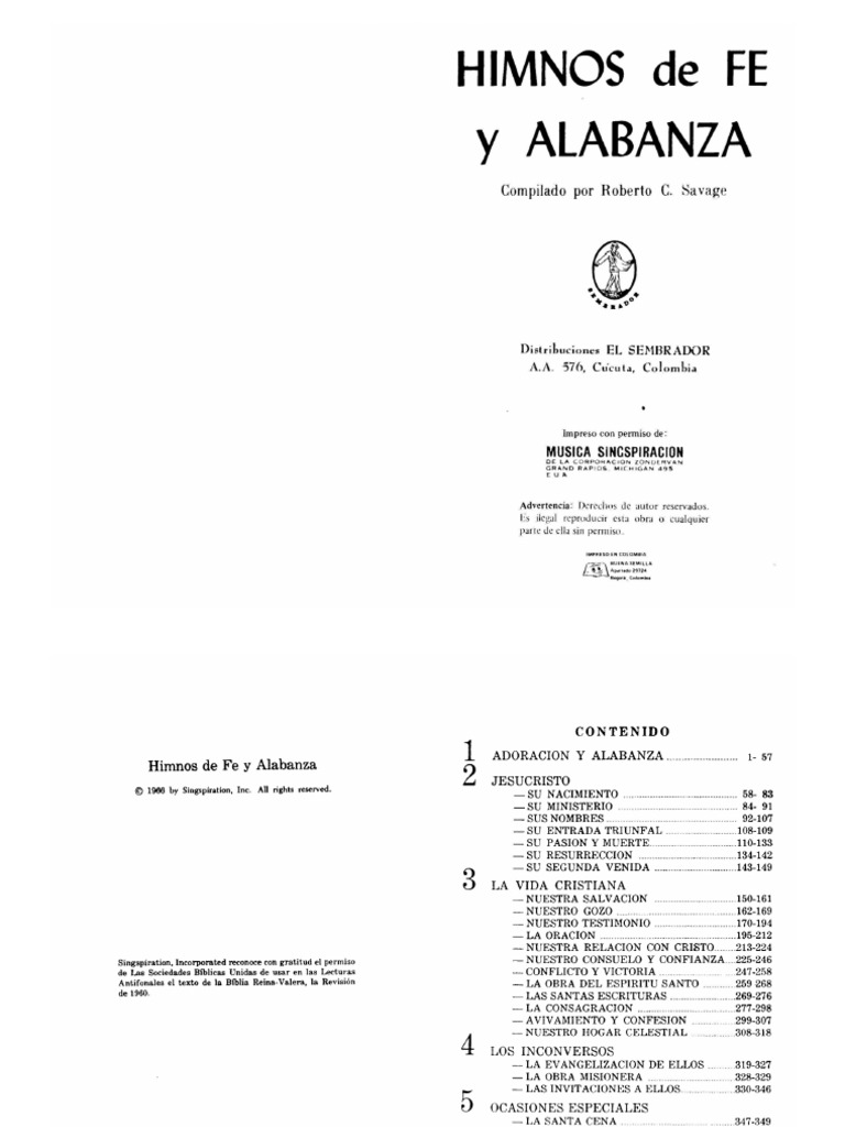 Himnario Fe y Alabanza | PDF
