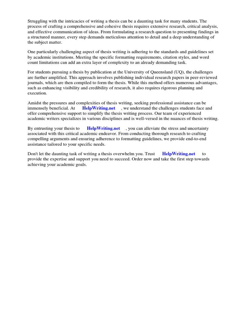 Thesis by Publication Uq | PDF | Thesis | Doctor Of Philosophy