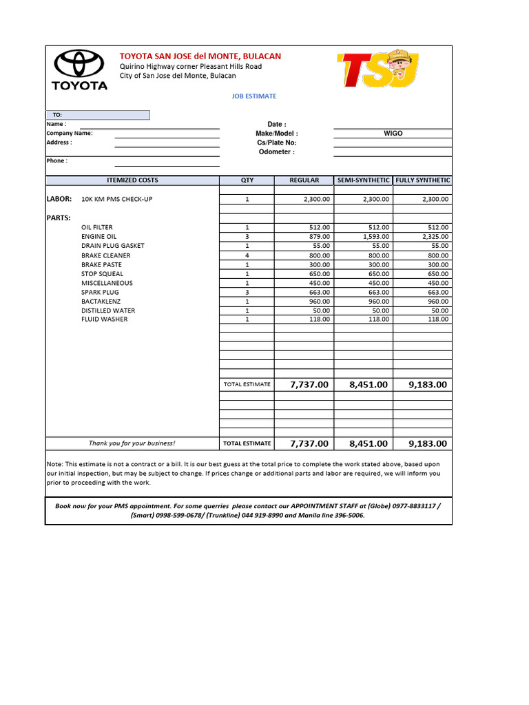 10K PMS Wigo | PDF | Brake | Wheeled Vehicles