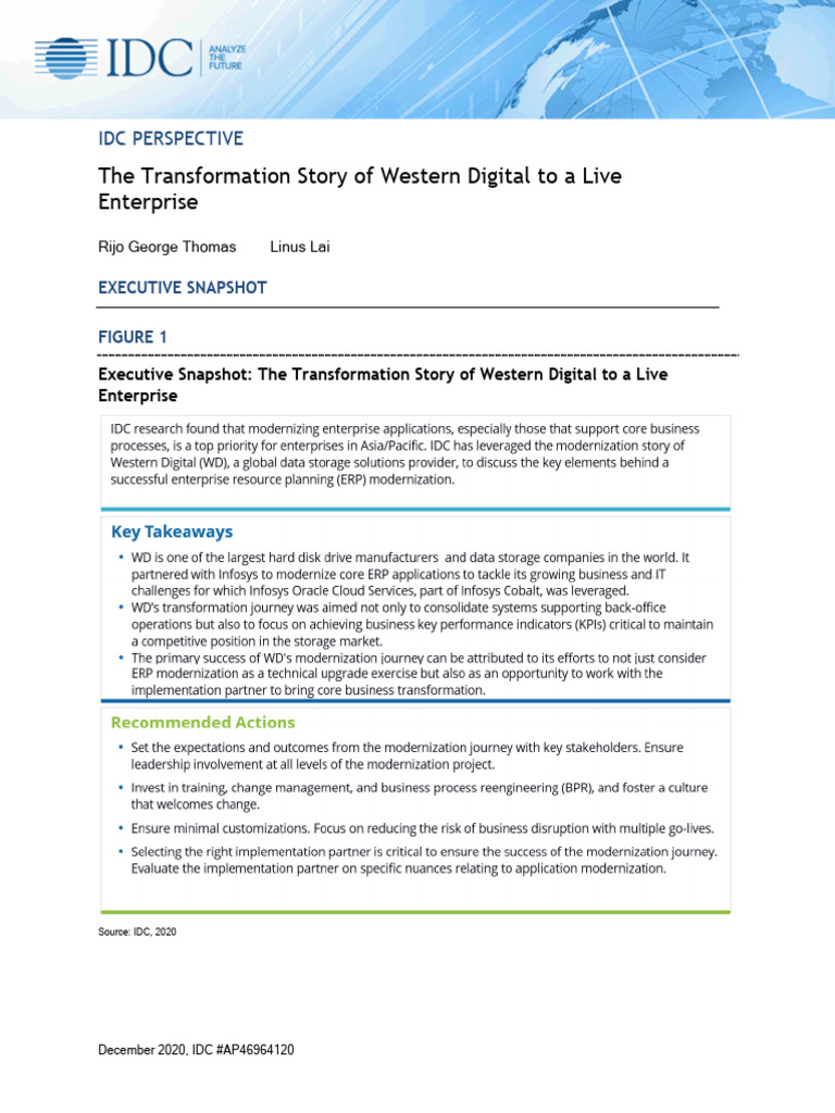 Western Digital's ERP Modernization Journey | PDF | Enterprise Resource ...