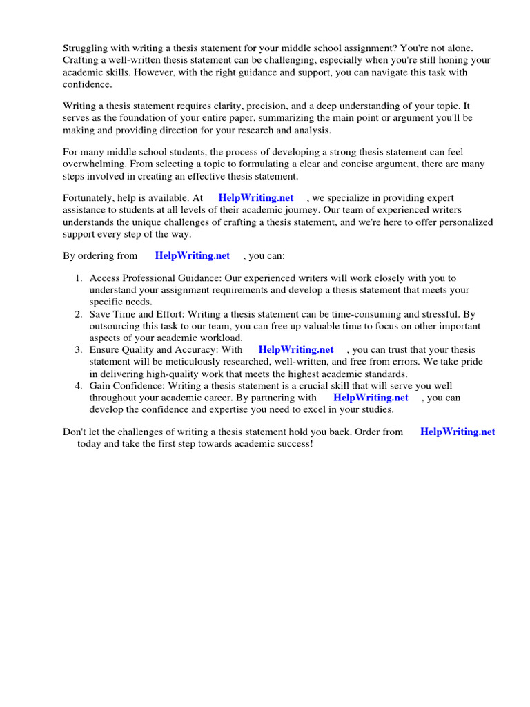 Writing Thesis Statements Middle School | PDF | Essays | Thesis