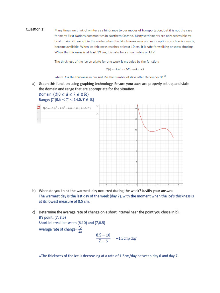 Average Rates of Change Activity | PDF