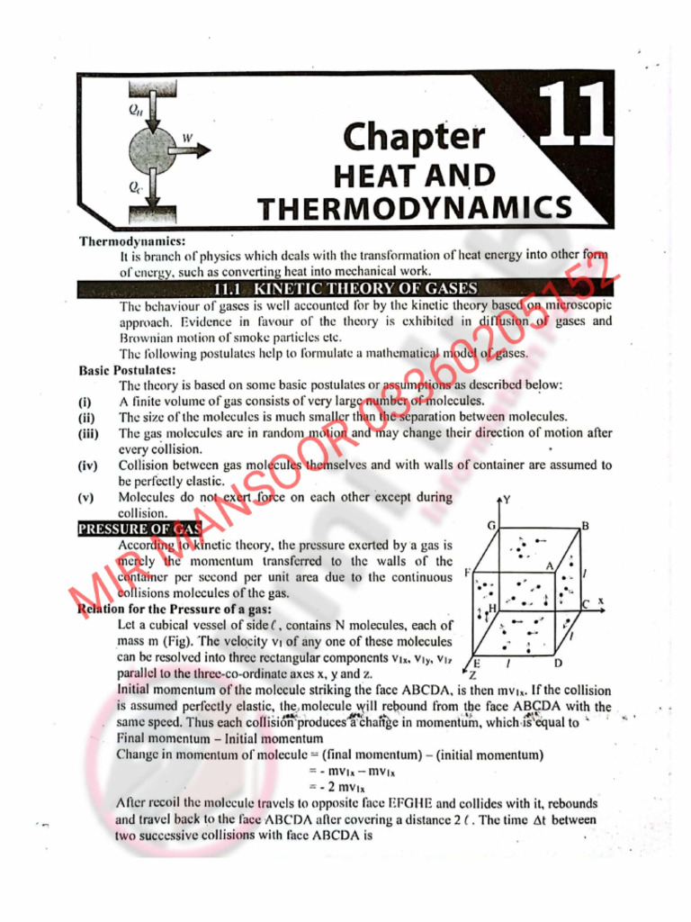 Chapter 11 (Heat and Thermodynamics) Physics | PDF