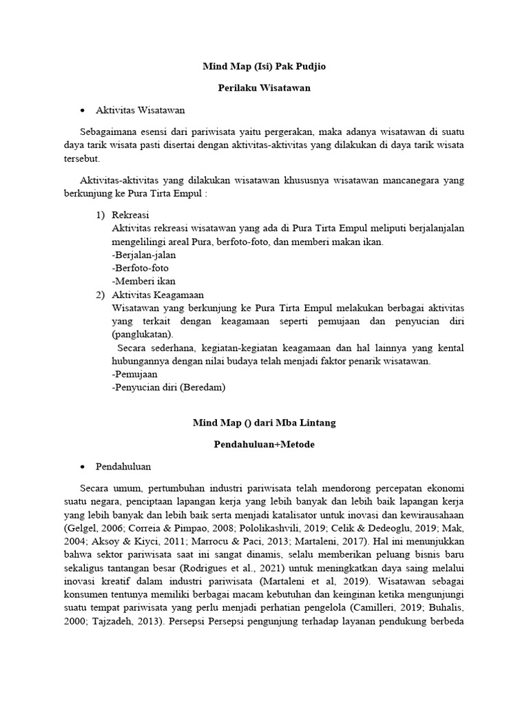 Mind Map Antro Pariwisata (Rencana) | PDF | Ilmu Sosial