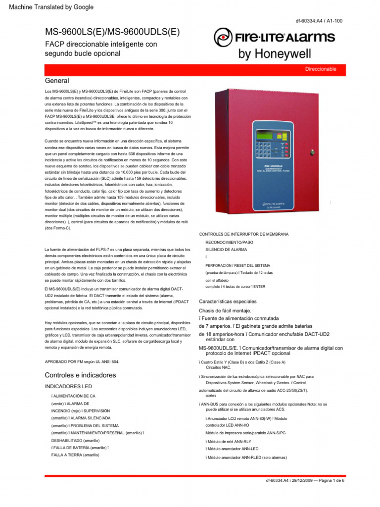 MS-9600UDLS_Datasheet-SH-Ingenieria-Bogota-Colombia (1) | PDF | Relé ...