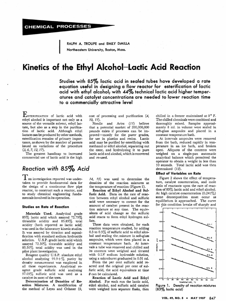 Kinetics of Cetyl Alcohol | PDF | Acid | Chemical Equilibrium