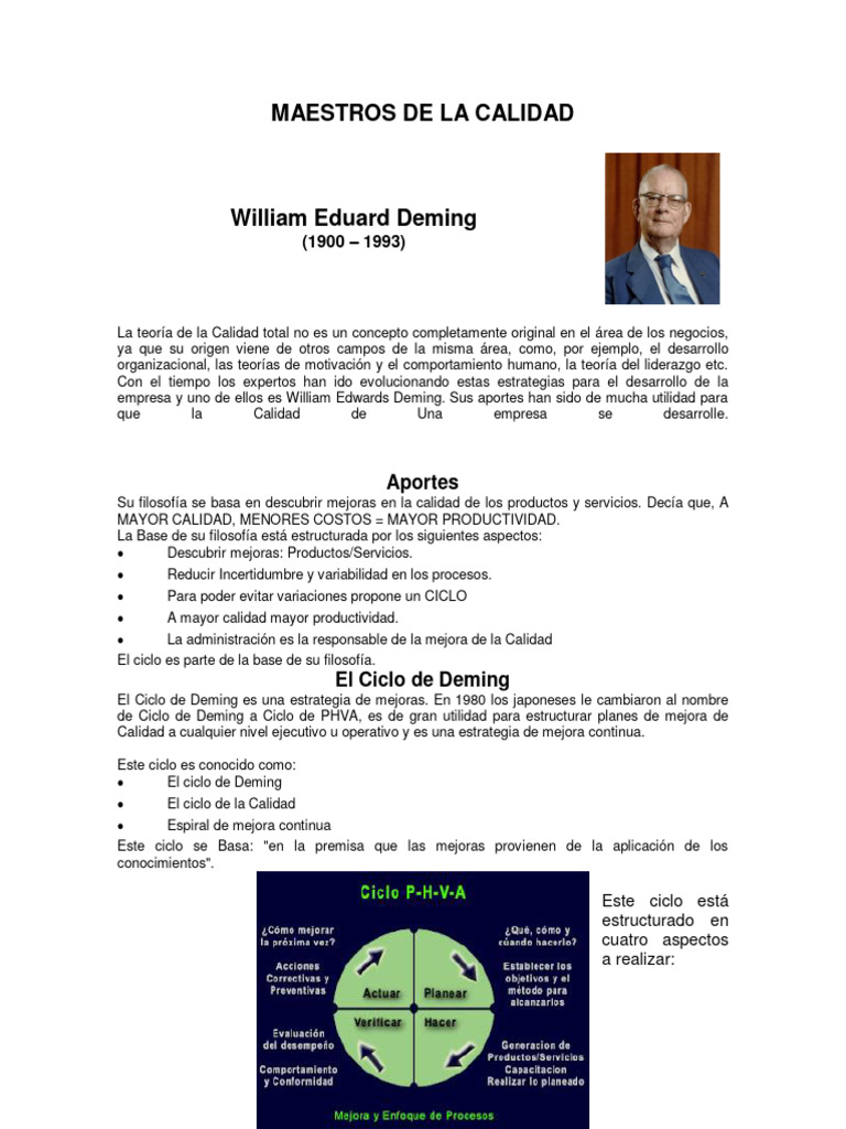 Maestros de La Calidad-1 | PDF | Calidad (comercial) | Planificación