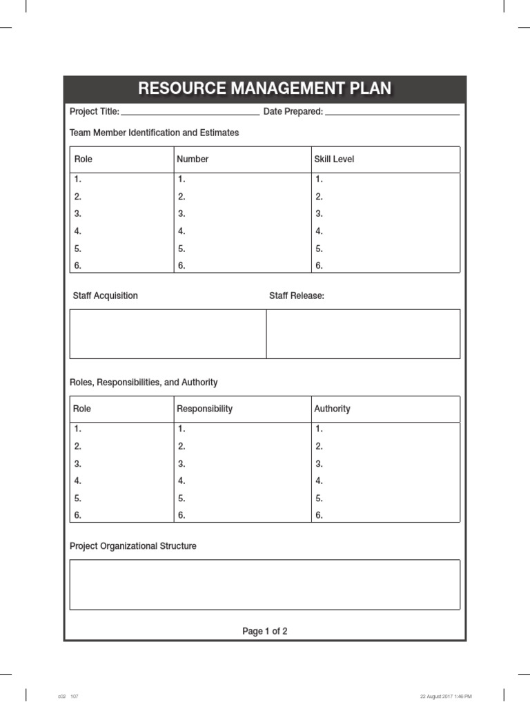 Resource Management Plan Guide | PDF