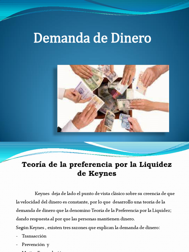 Demanda de Dinero | PDF | Demanda de dinero | Tasas de interés