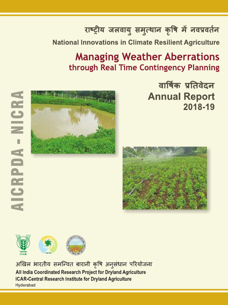 Aicrpda Nicra Ar 2018 19 | PDF | Crop Yield | Rice