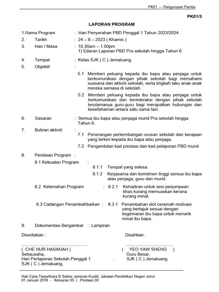 PK01-3 Format Laporan 1 | PDF