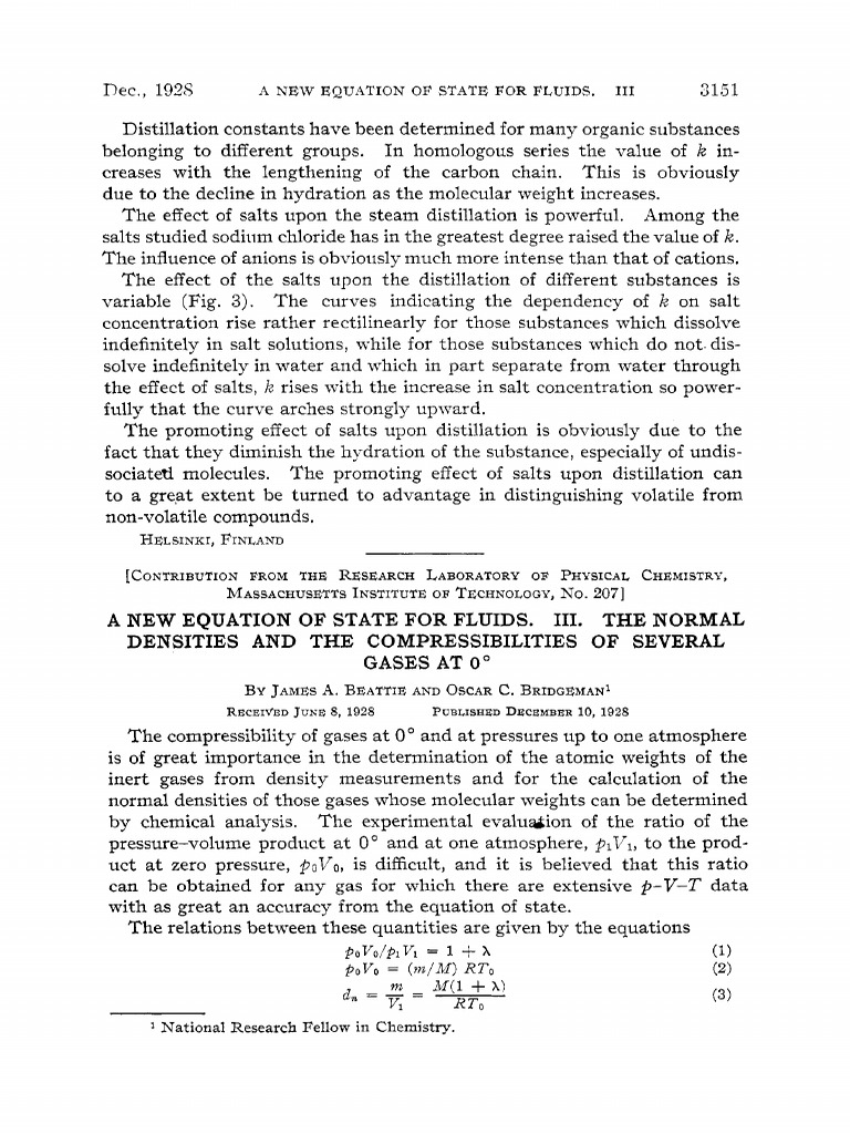 A New Equation of State For Fluids III | PDF