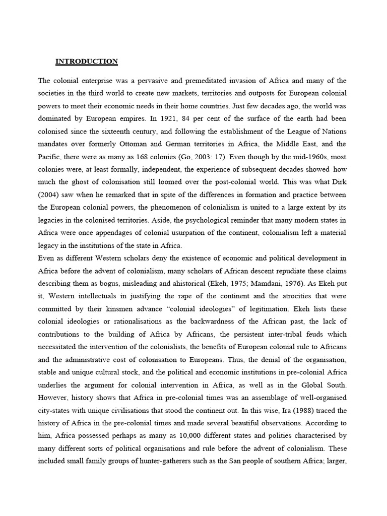 Colonialism's Impact on Africa's Class Structure | PDF | Colonialism ...