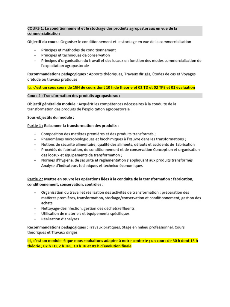 Conditionnement et transformation agroalimentaire | PDF | Technologie ...