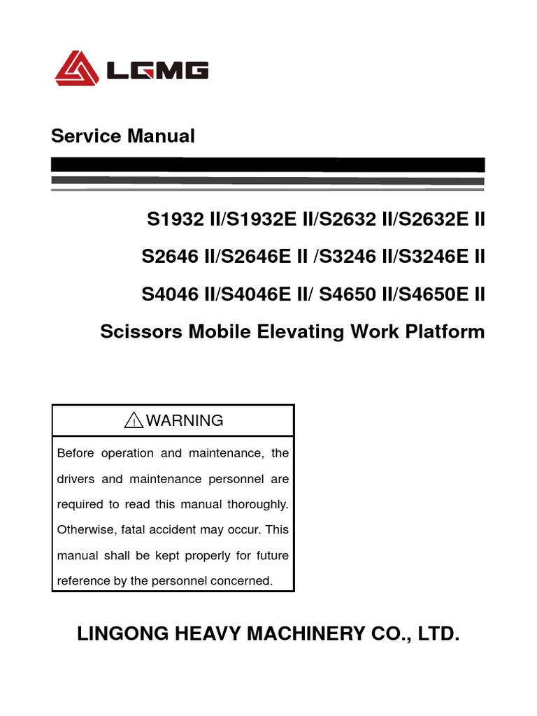 LGMG Scissor Lift Service Manual | PDF | Safety | Elevator