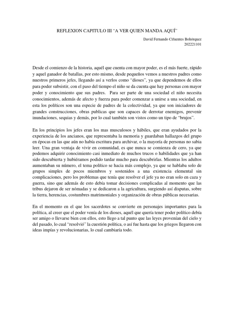 REFLEXION CAPITULO III | PDF | Conocimiento