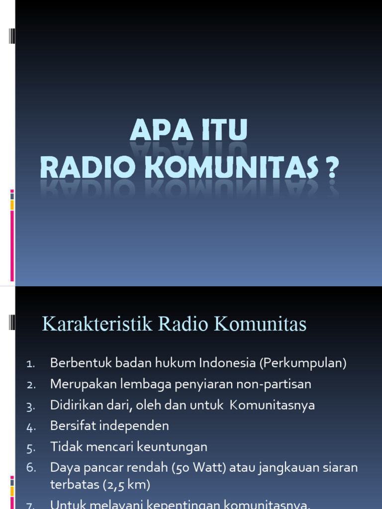 Apa Itu Radio Komunitas | PDF