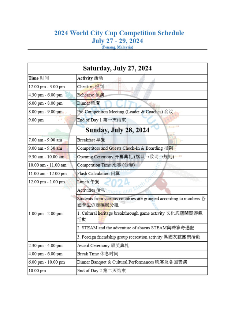 wcc schedule | PDF | Mathematics