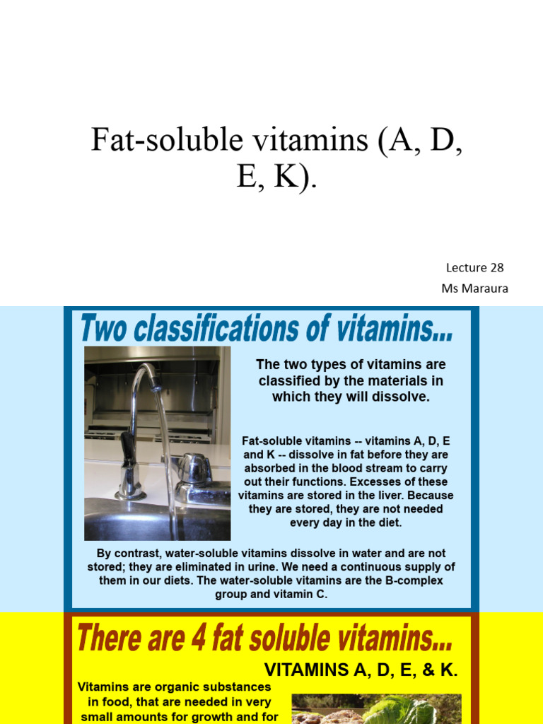 Understanding Fat-Soluble Vitamins A, D, E, K | PDF | Vitamin D | Vitamin A