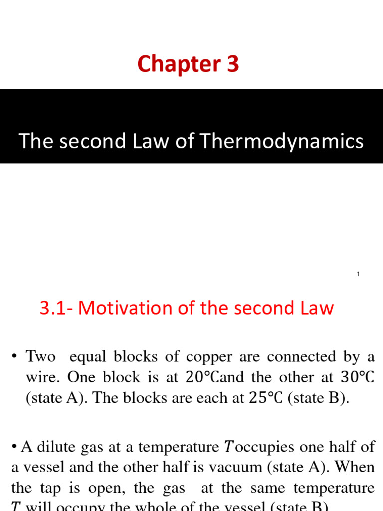 Chapter 3 - Part 1 - The Second Law - The Direction of Spontaneous ...