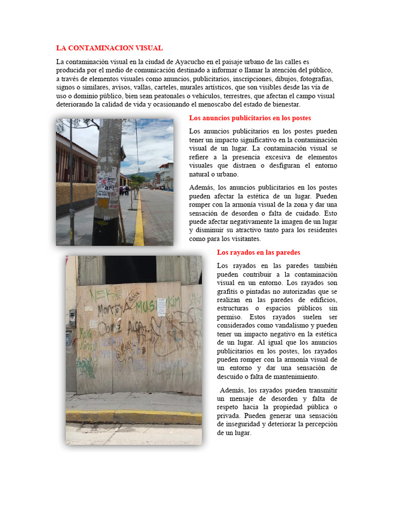 La Contaminacion Visual | PDF | Contaminación