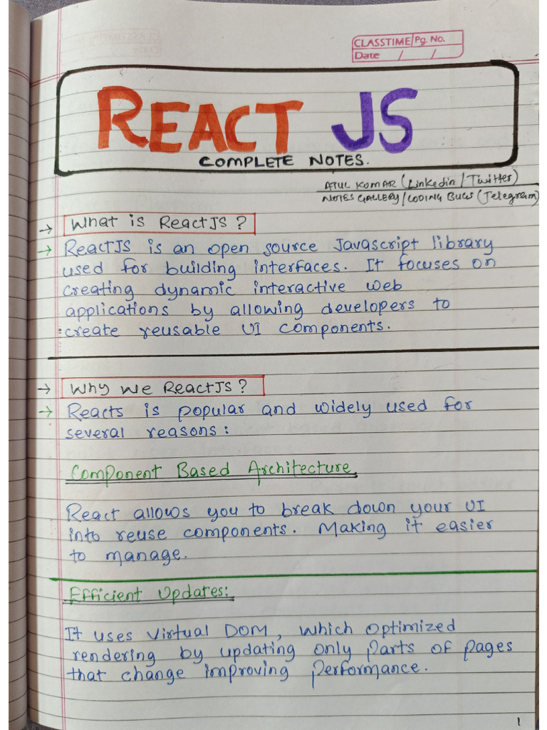 React Js Complete ? Notes Atul Kumar | PDF