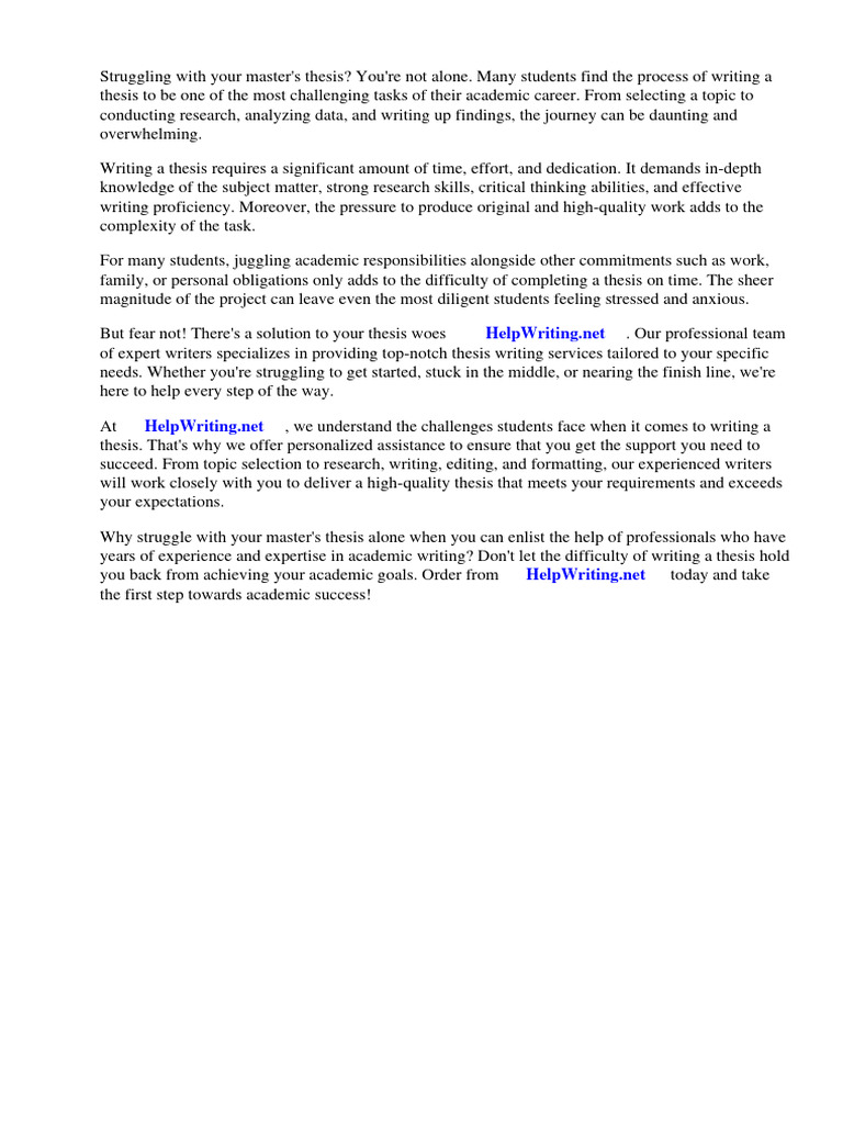 Master Thesis Word Format | PDF