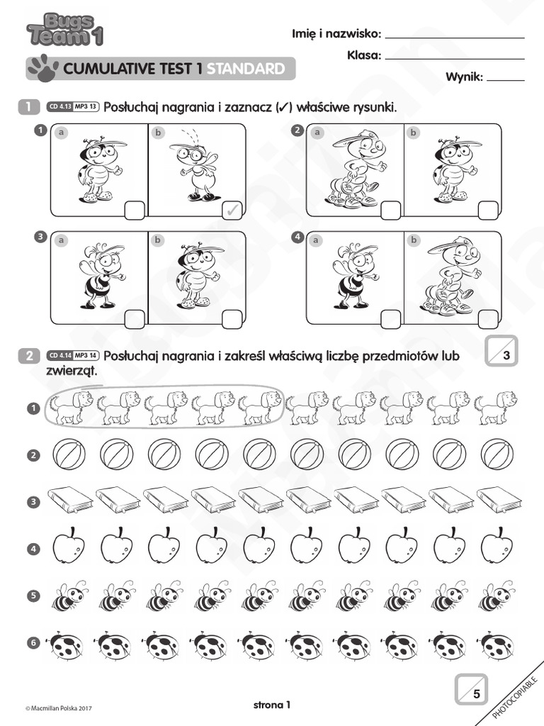 Cumulative Test 1 Standard Bugs Team 1 | PDF