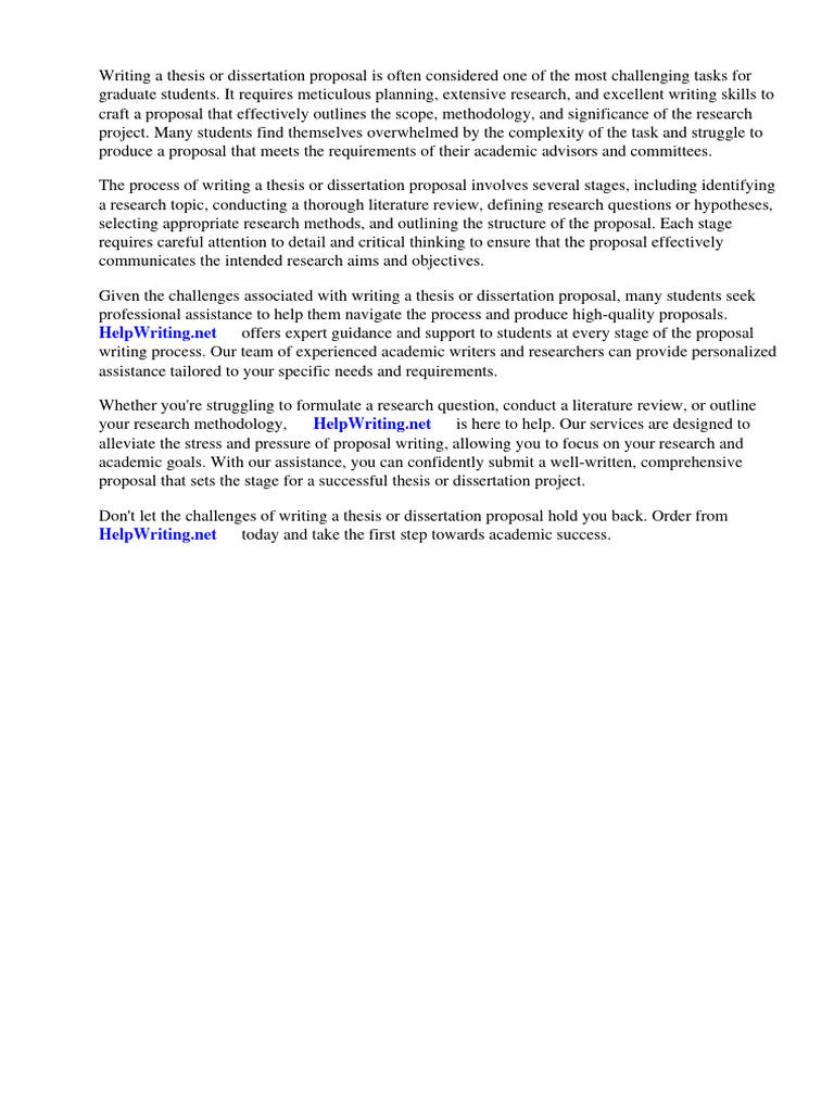 How to Write a Thesis or Dissertation Proposal | PDF