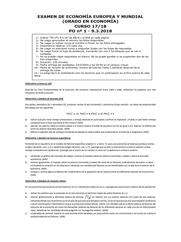 EEyM PO1 | PDF | Ventaja comparativa | Salario