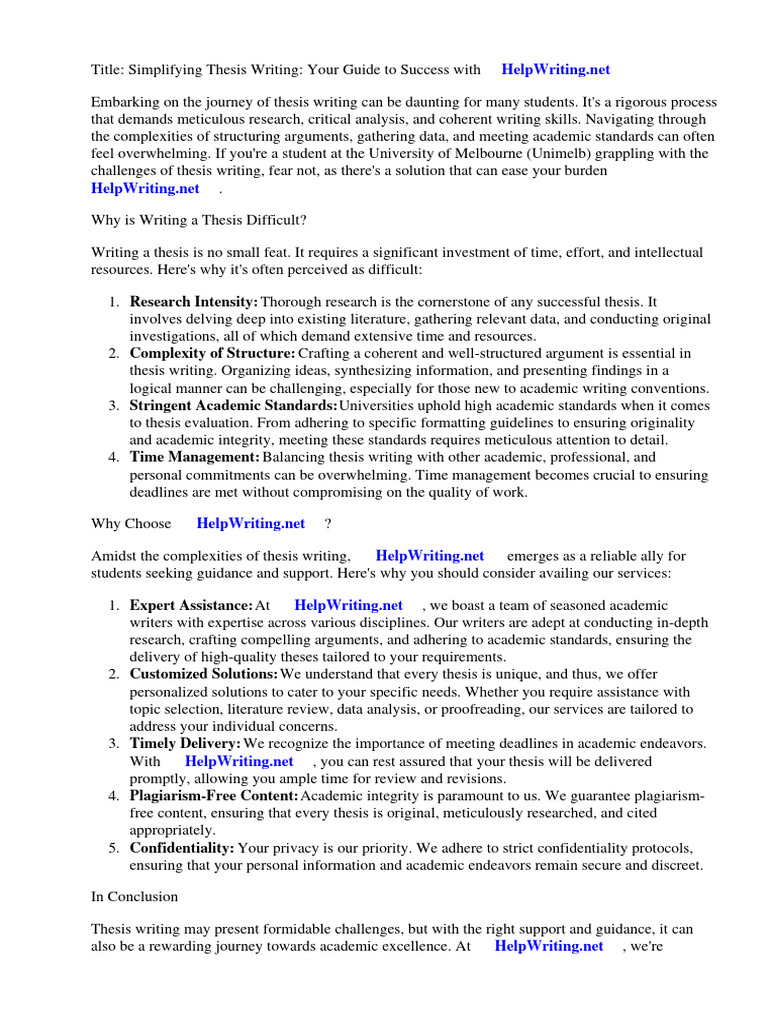 Thesis Examination System Unimelb | PDF | Thesis