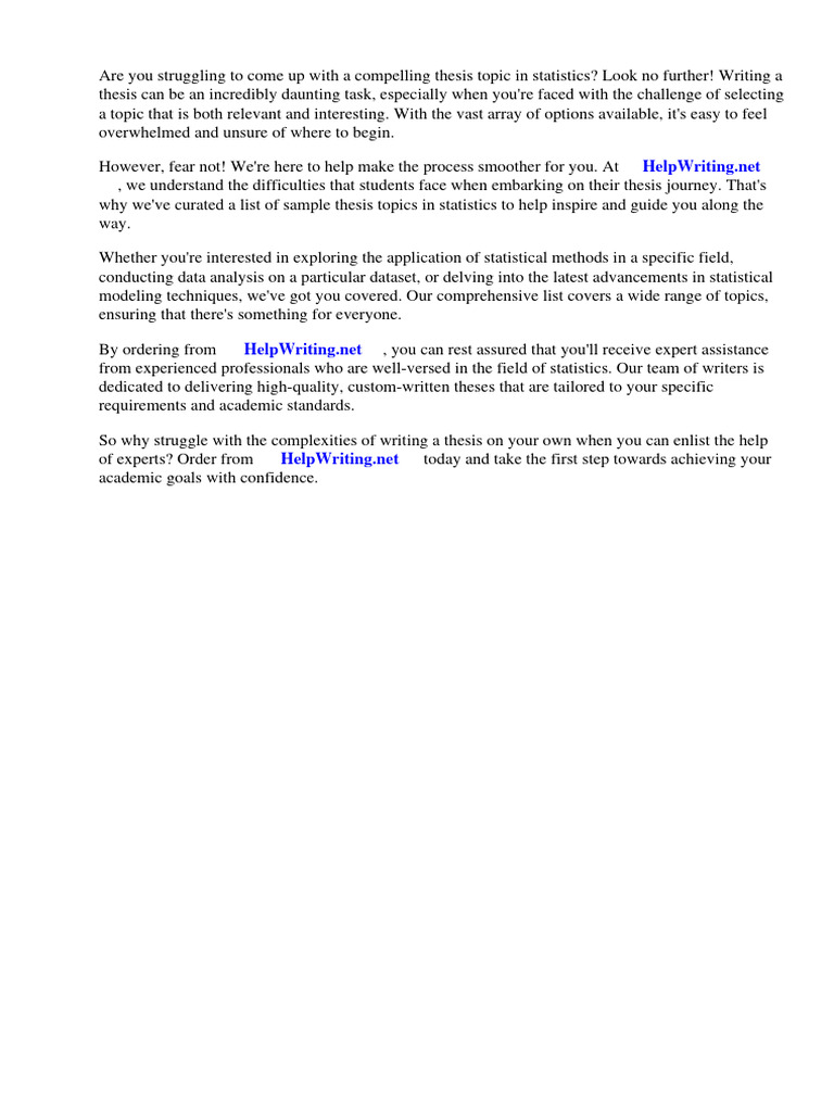 Sample Thesis Topics in Statistics | Download Free PDF | Statistics ...