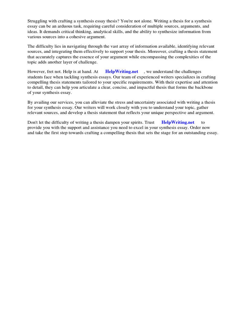 Synthesis Essay Thesis Example Pdf Essays Dialectic