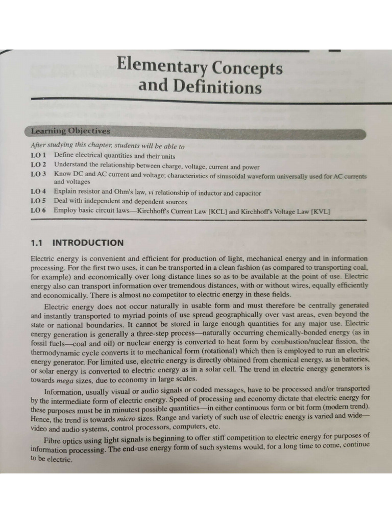 BEEE ECE249 Unit 1 Book Chapter | PDF