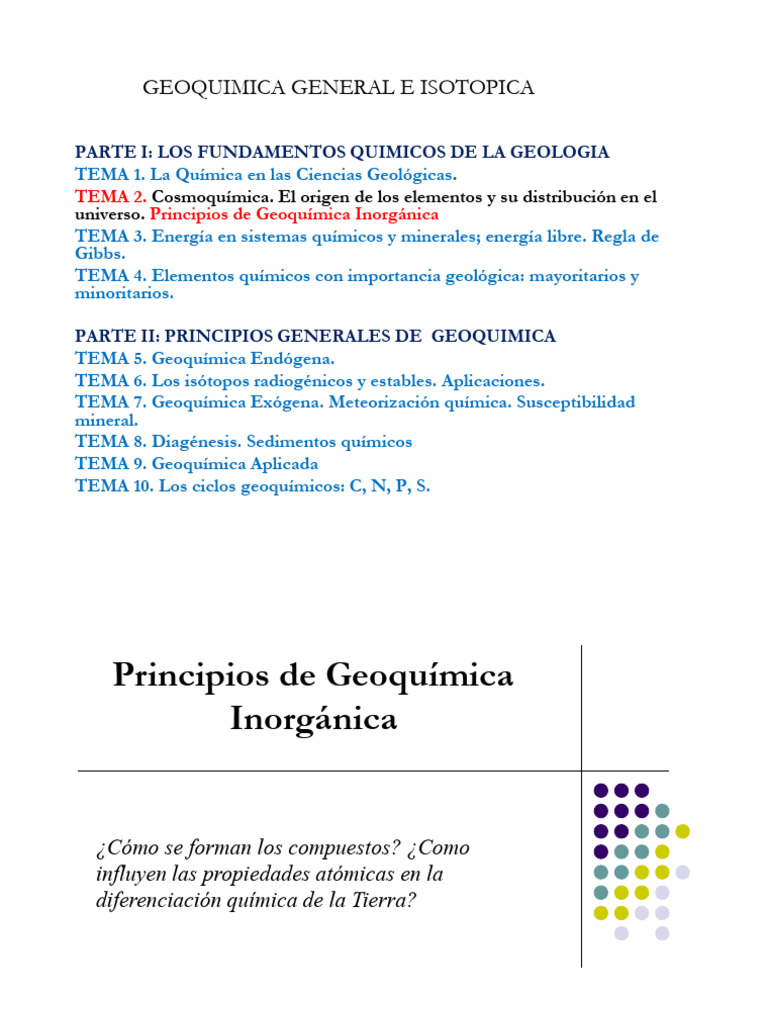 Tema 2 Principios de Geoquimica Inorgánica Intr Tabla Period Geoquimica ...