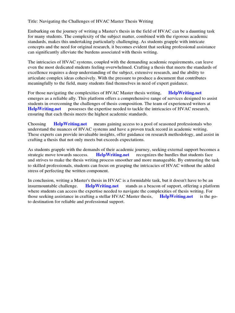 Hvac Master Thesis | PDF | Air Conditioning | Engineering Thermodynamics